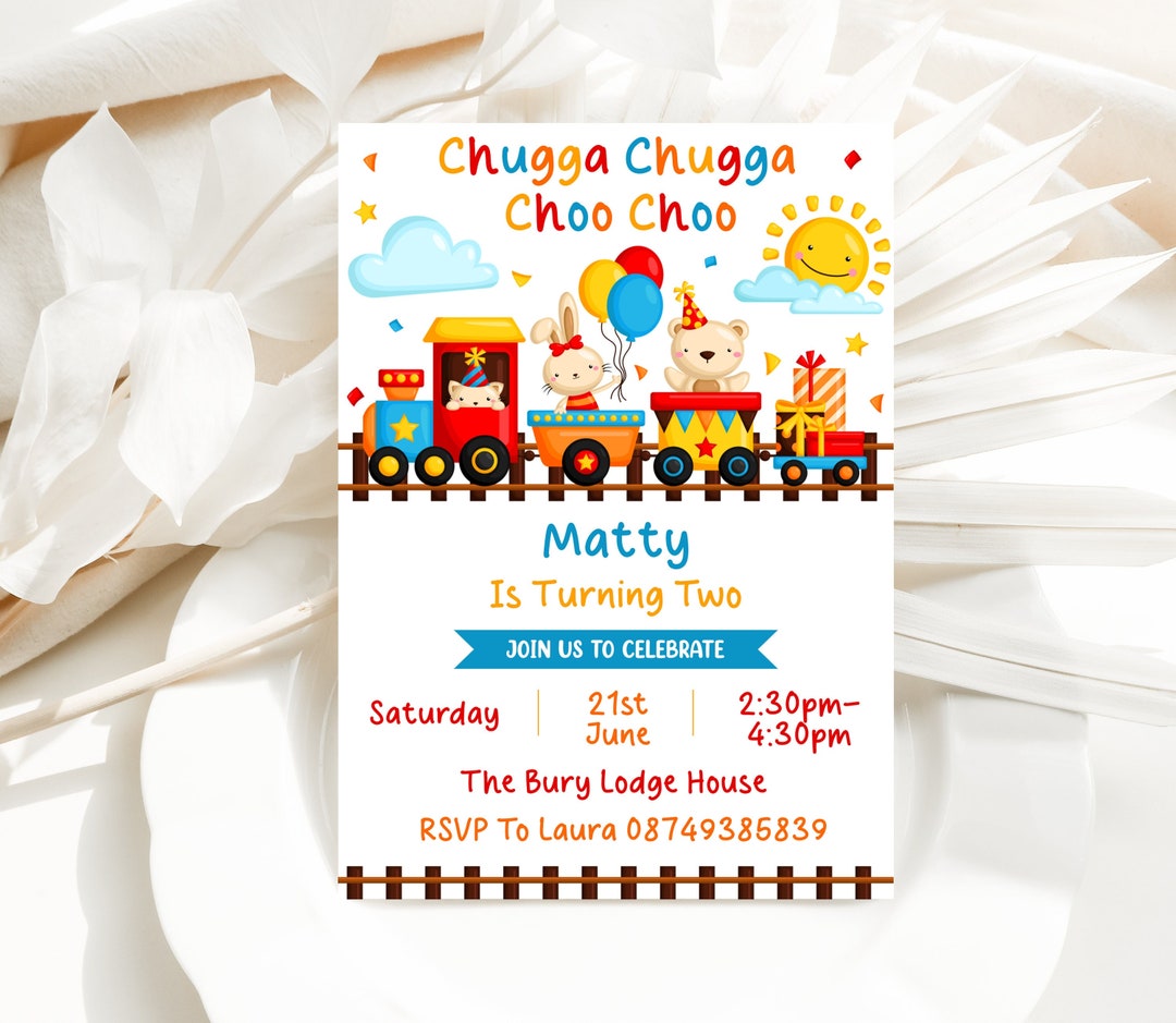 Train Birthday Invitation, Train Theme Party, Editable Train Invite ...