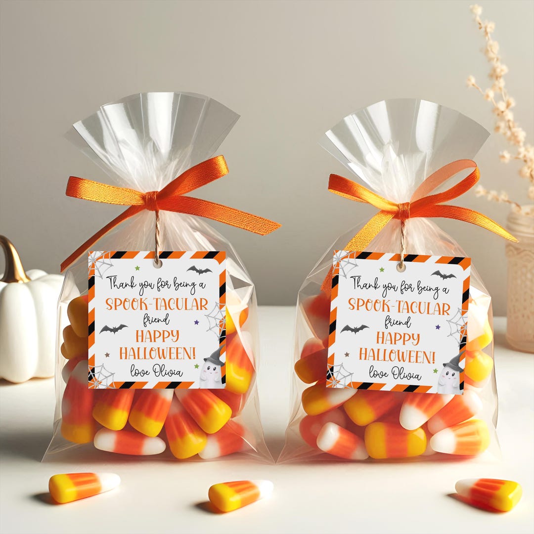 Spooktacular Friend Halloween Gift Tag, Printable School Classroom Tag ...