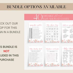 Pink Floral Baby Shower Trivia Game, Editable Printable Baby Shower ...