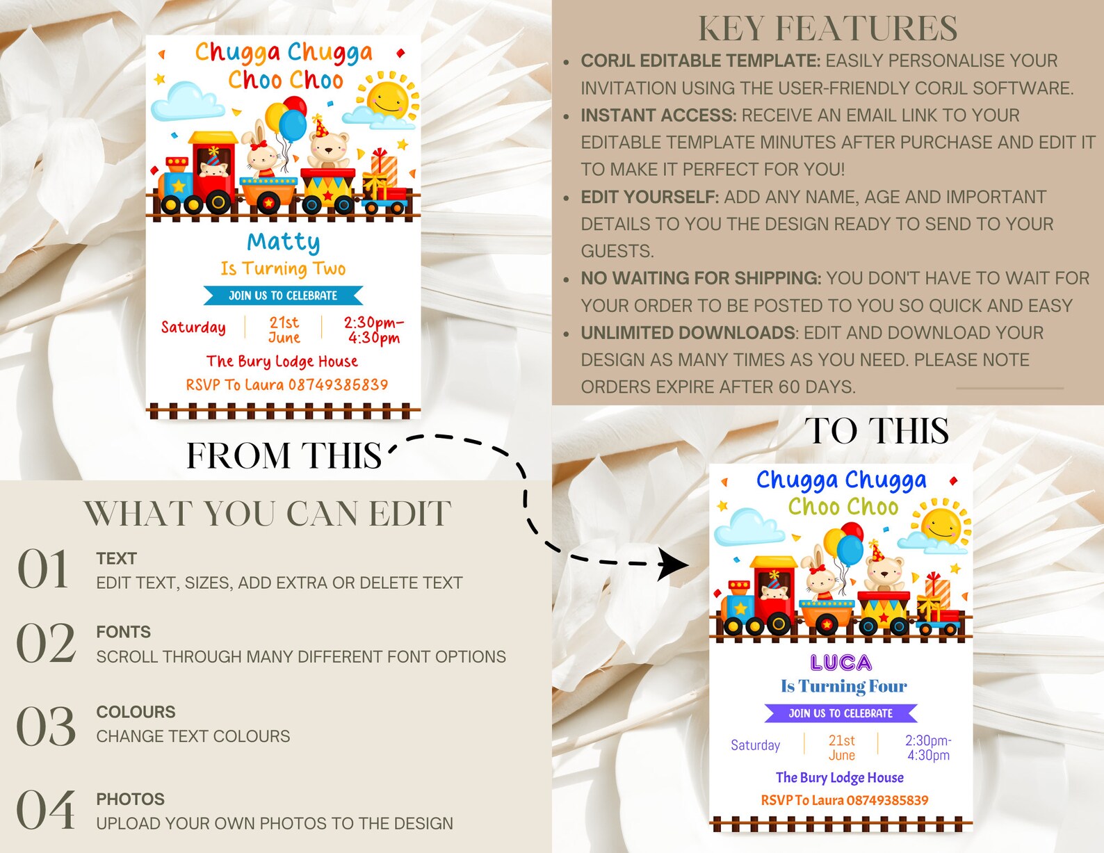 Train Birthday Invitation, Train Theme Party, Editable Train Invite ...