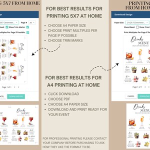 Signature Drink Sign, Bar Menu Template, Wedding Drink Menu Template ...