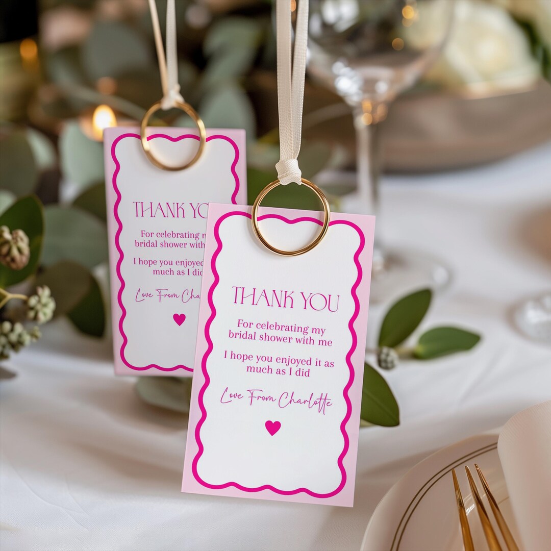 Wavy Bridal Shower Gift Tag, Printable Editable Bridal Brunch Favor ...
