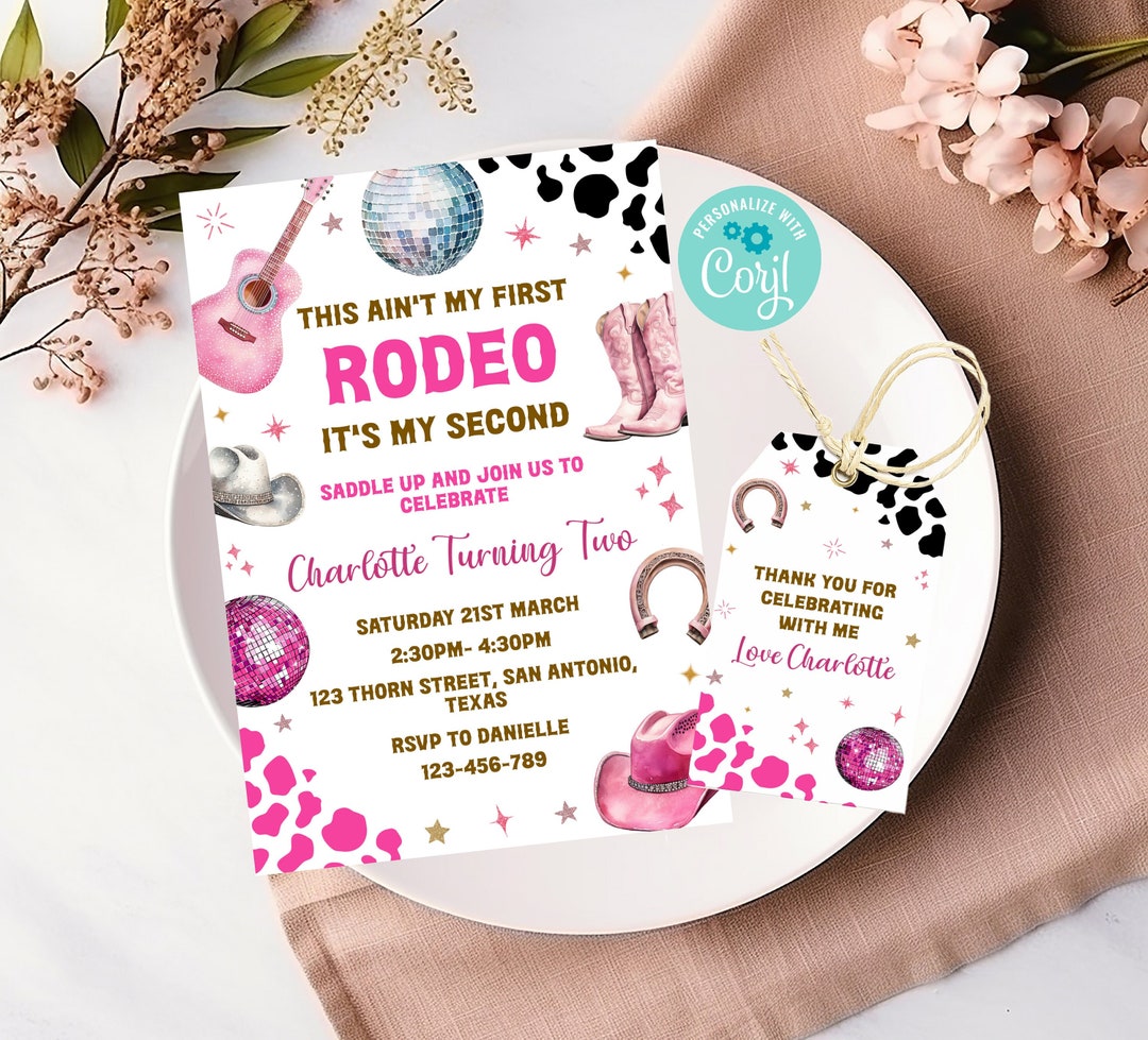 My Second Rodeo Birthday Invitation Editable 2nd Birthday - Etsy