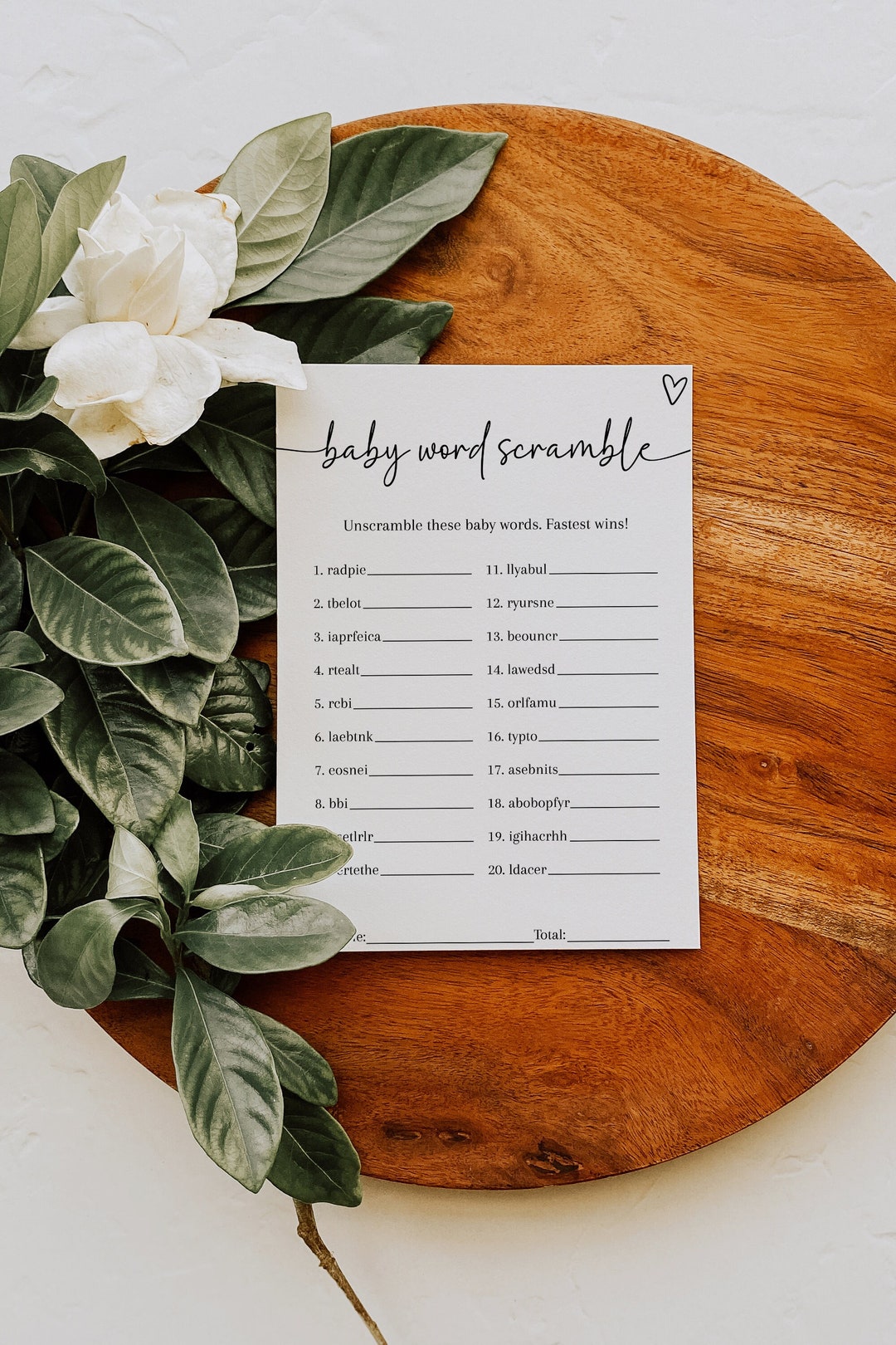 Baby Shower Word Scramble Game, Editable Word Scramble Game, Baby ...