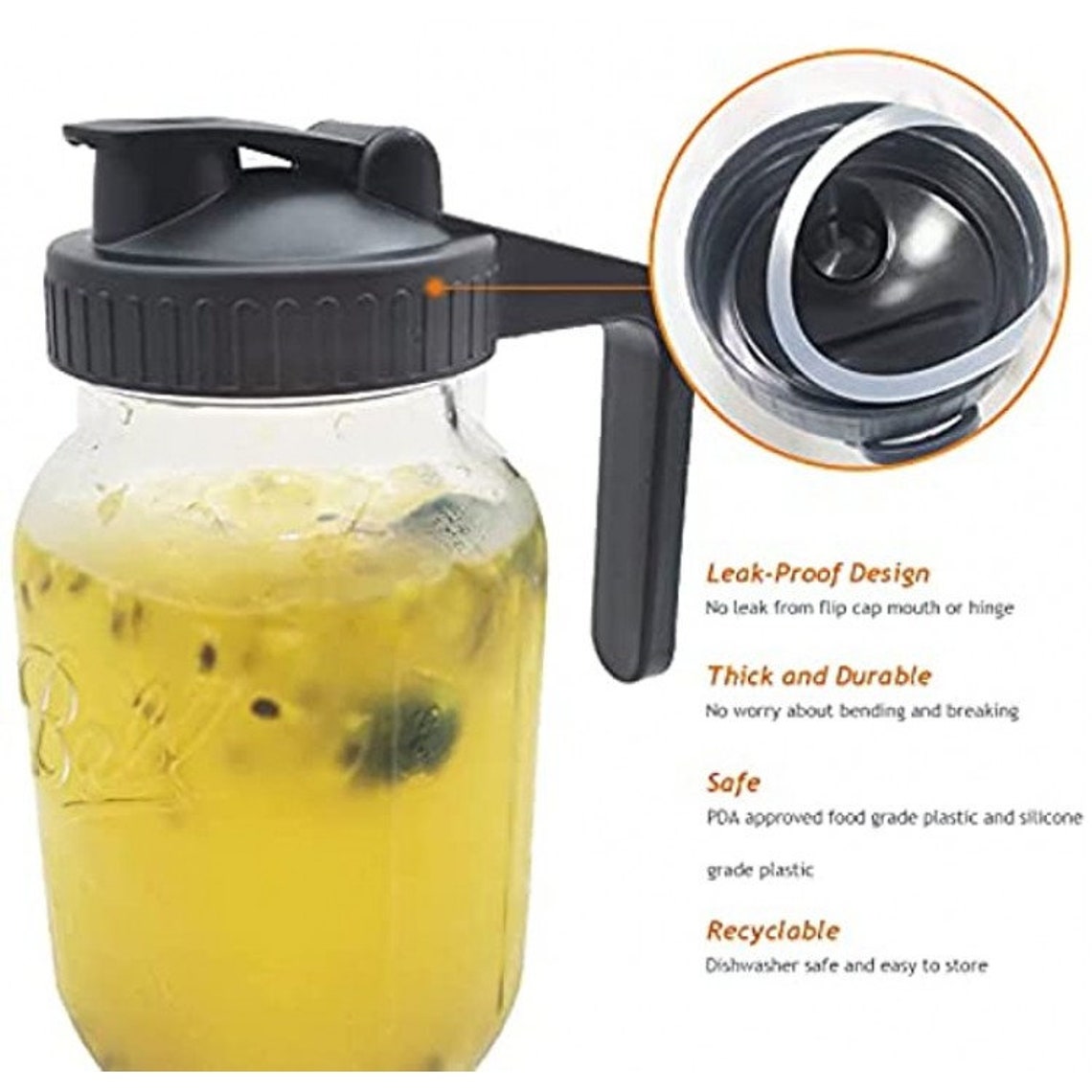 Easy Pour Lid W/ Handle - BLACK - Etsy