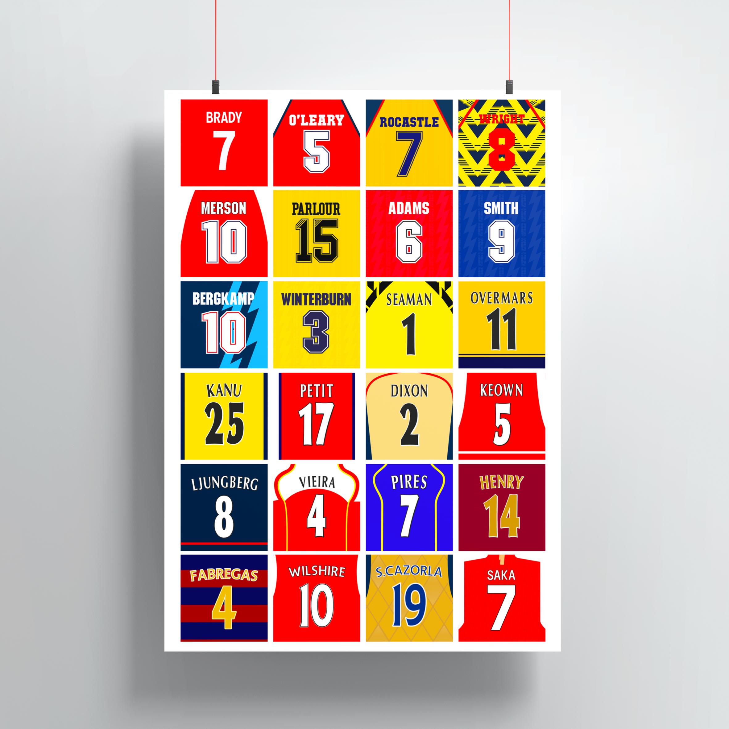 Arsenal Legends Shirts Print - Etsy