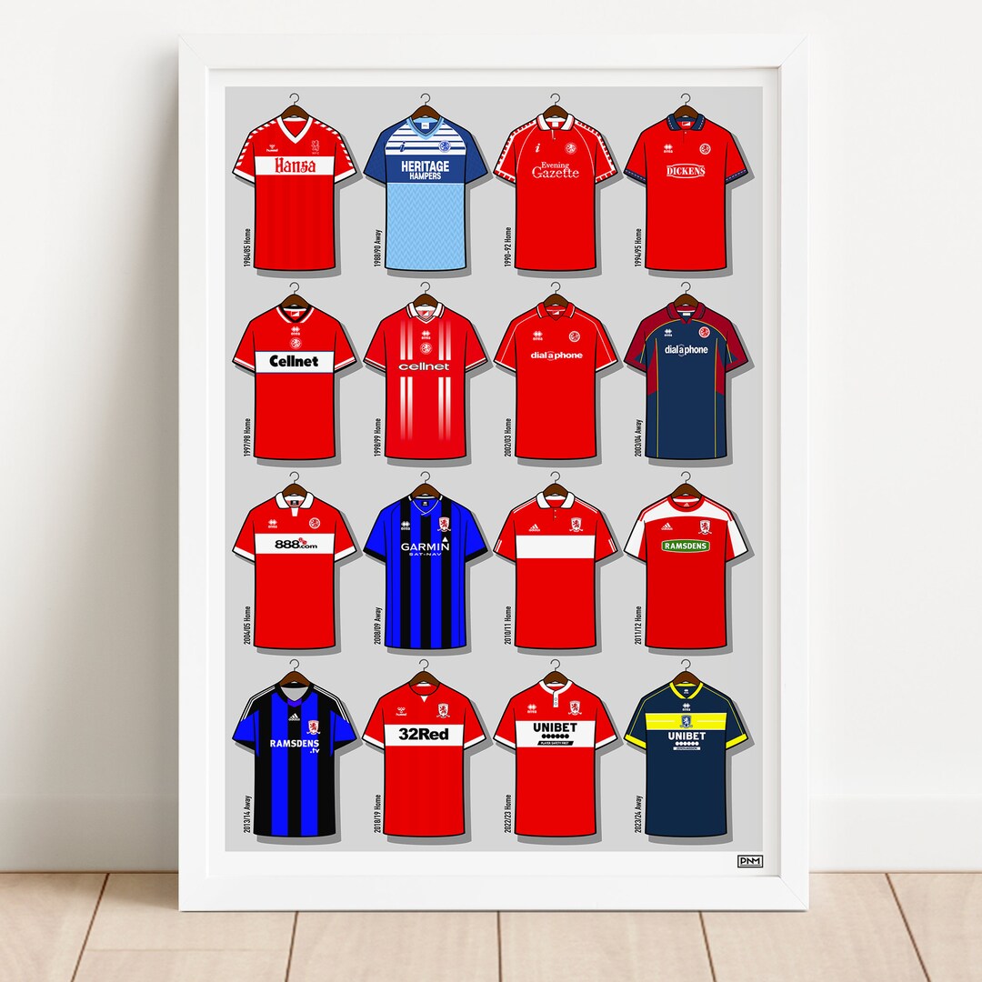 Middlesbrough Shirts Print - Etsy