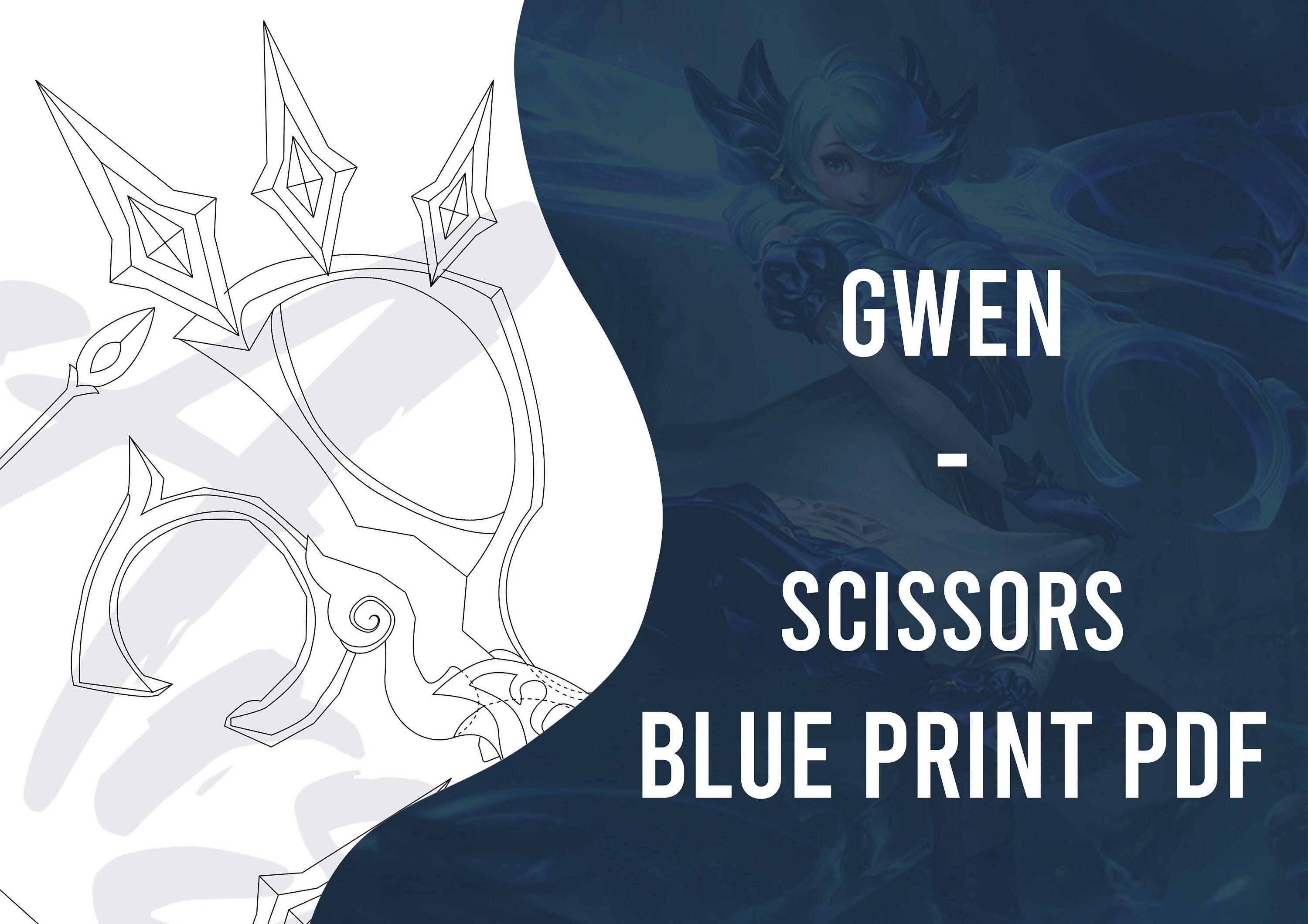 Gwen - Scissors - League of Legends | BLUE PRINT - Etsy