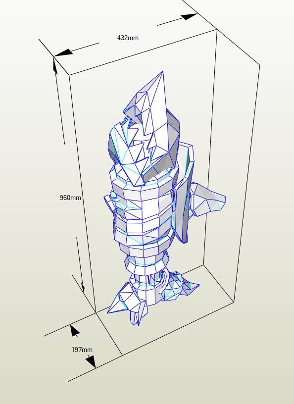 Jinx Arcane Fishbones League of Legends PEPAKURA FOAM PATTERN - Etsy