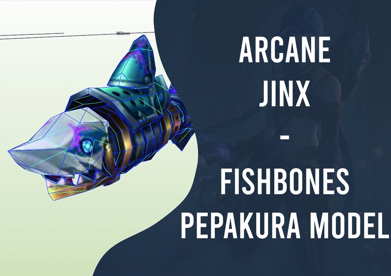 Jinx Arcane Fishbones League of Legends PEPAKURA FOAM - Etsy