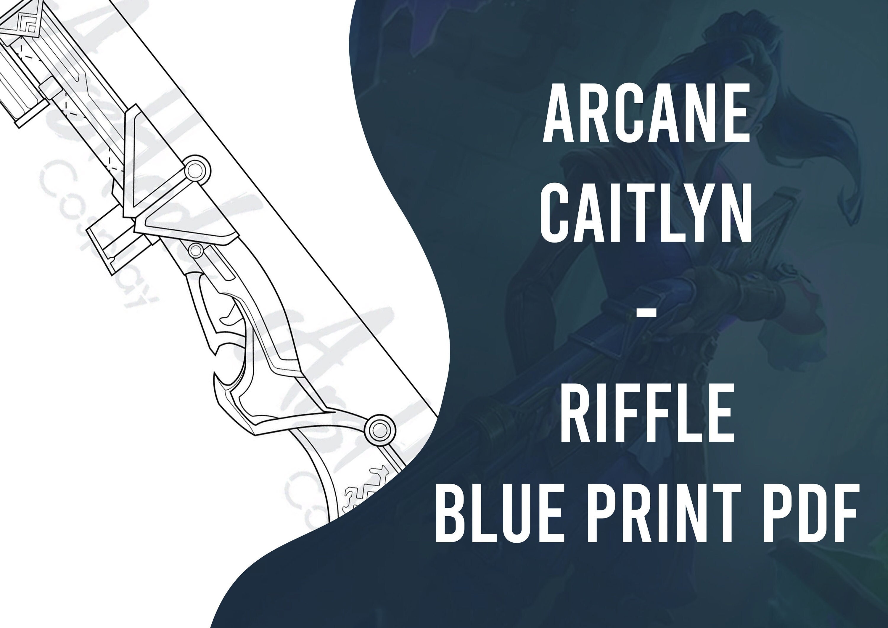 Arcane Caitlyn Riffle League of Legends BLUE PRINT - Etsy UK