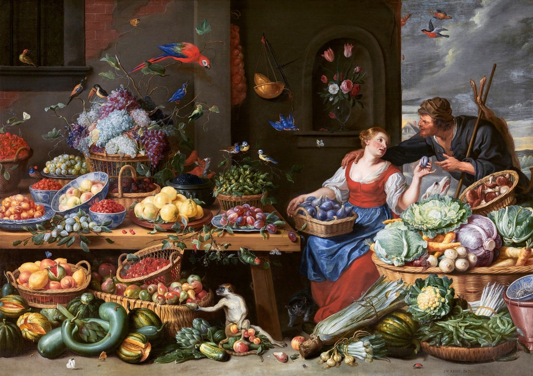 Fruit and Vegetable Market , DIY Diamond Painting Kit, Full Square and ...