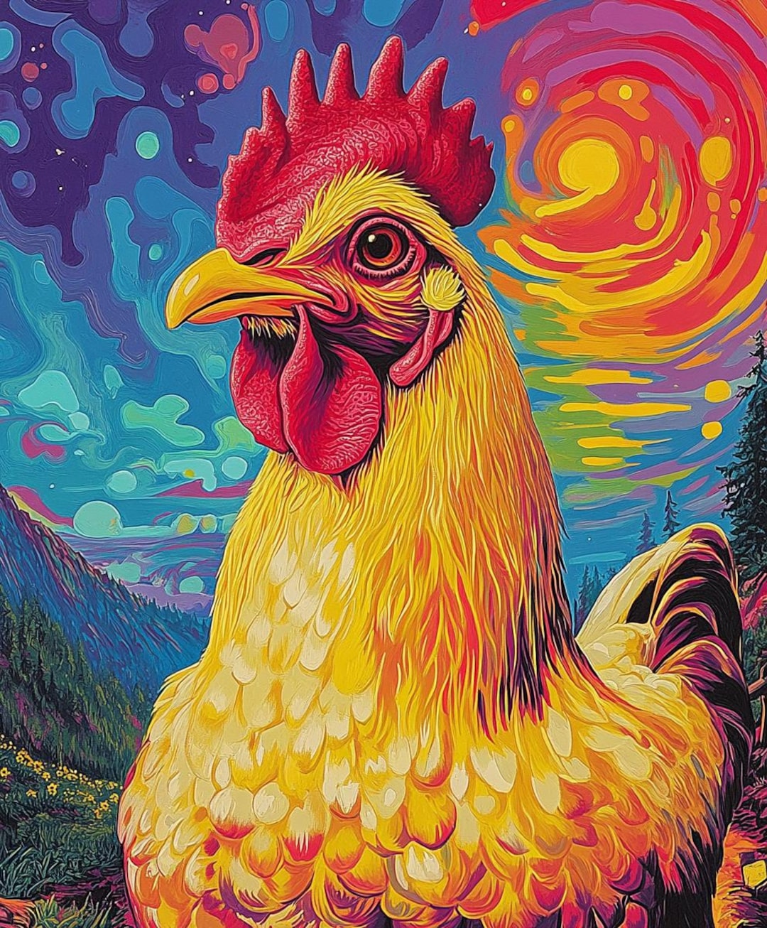 Chicken DIY Diamond Painting Kit, Farm Full Square and Round Drill ...