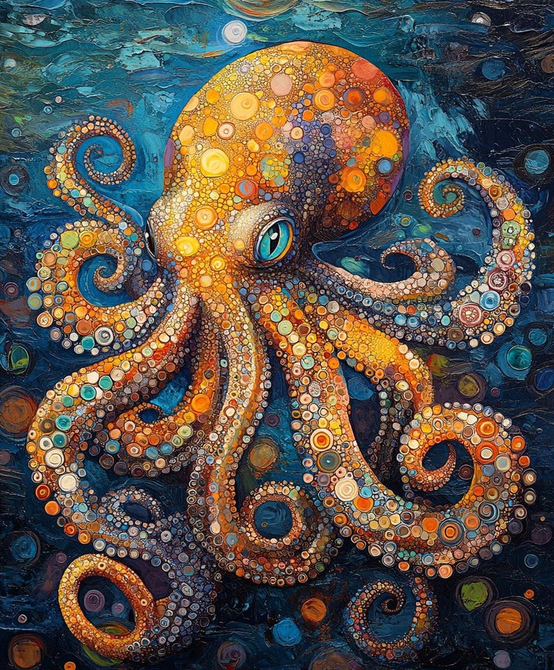 Octopus DIY Diamond Painting Kit, Full Square and Round Drill, Diamond ...