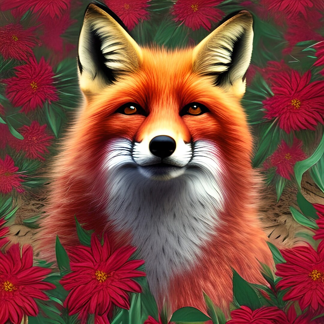 Cute Fox Watercolour DIY Diamond Painting Kit for Adults, Full Square ...