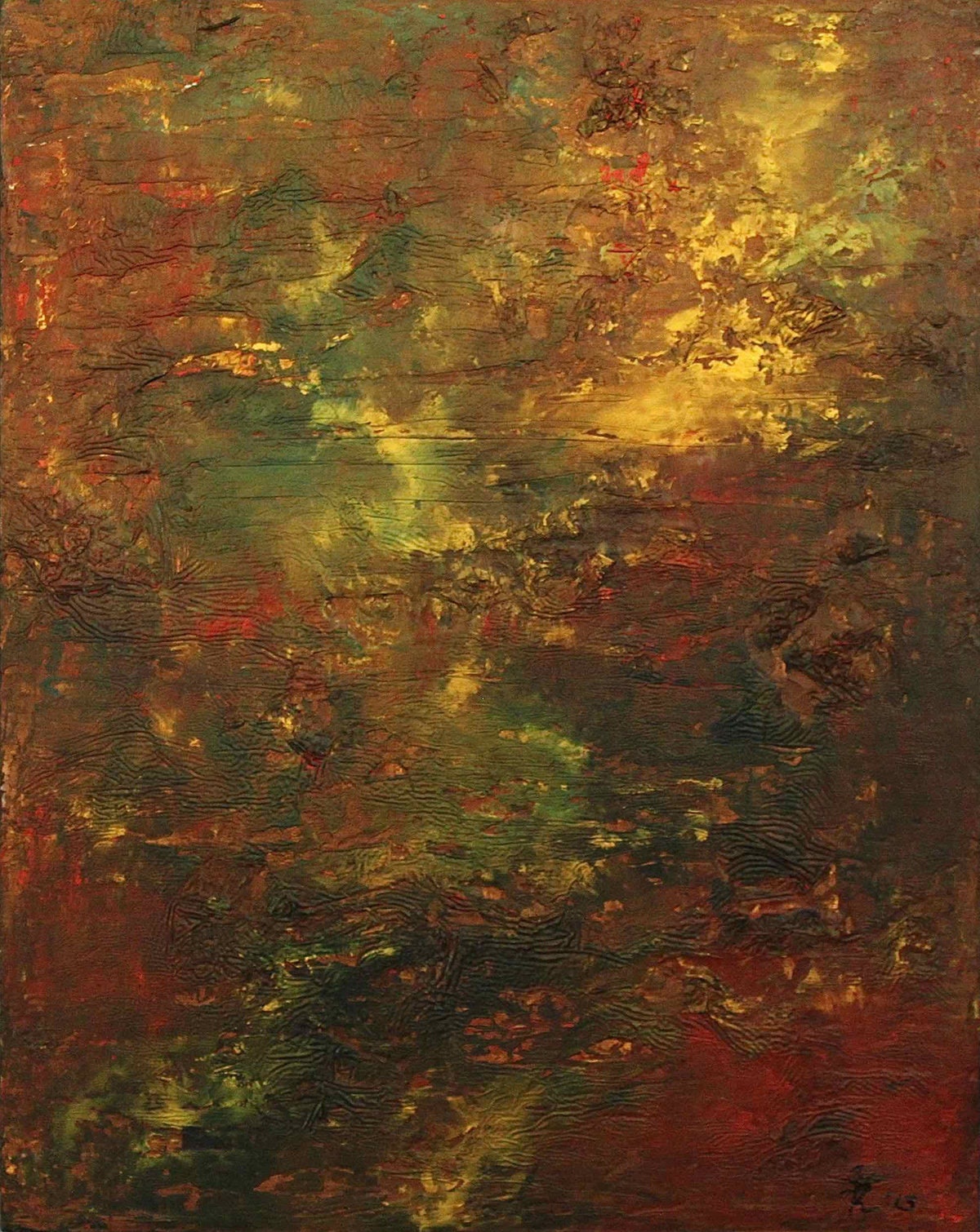 20 X 16 Dark Original Abstract Landscape Painting, Contemporary Art on ...