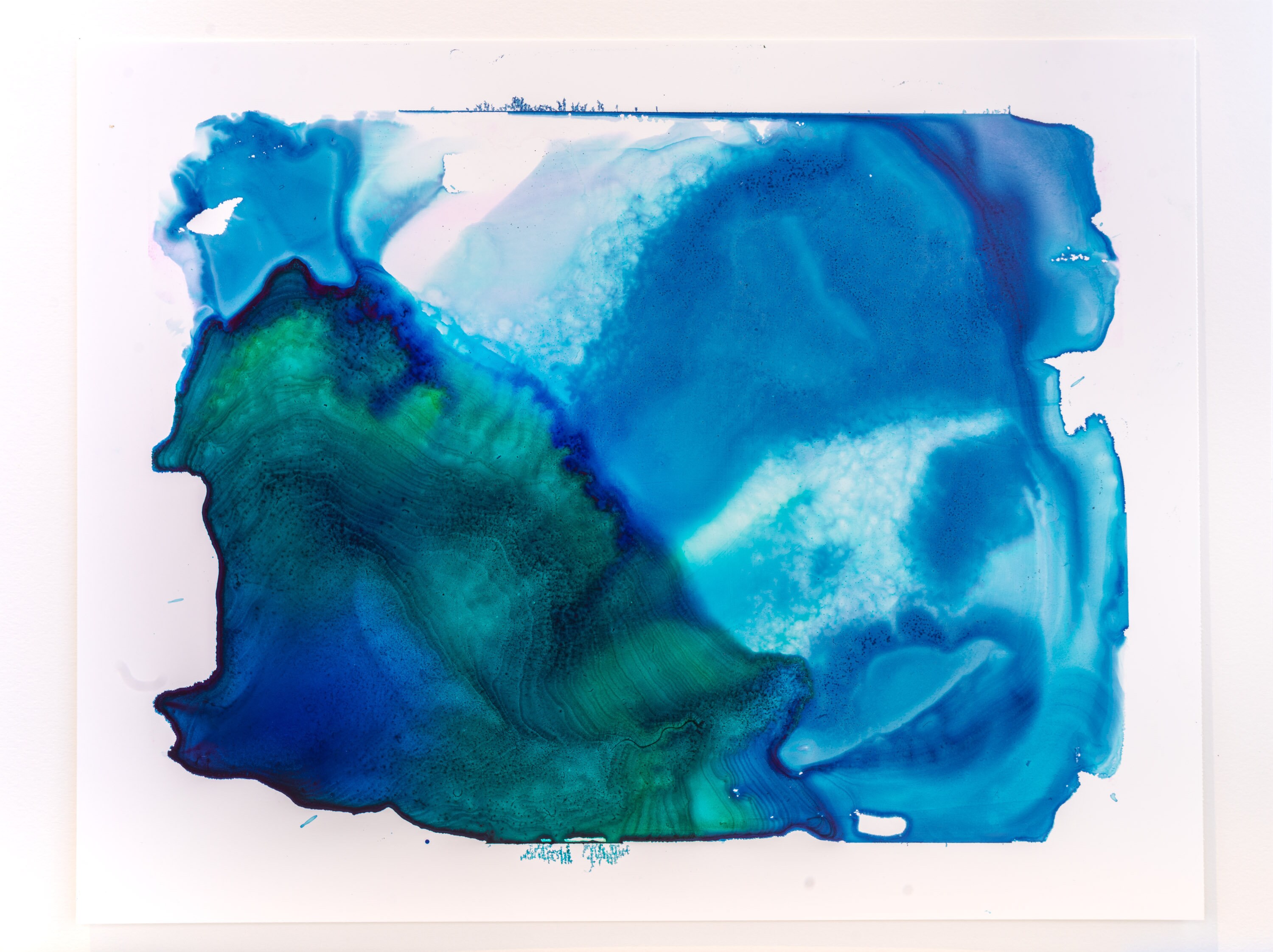 11 X 14 Watercolor Blue & Green Abstract Art by - Etsy