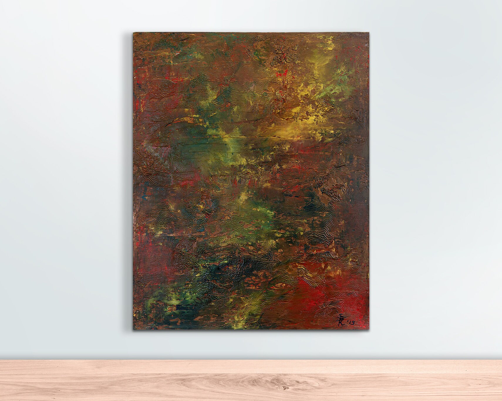 20 X 16 Dark Original Abstract Landscape Painting, Contemporary Art on ...