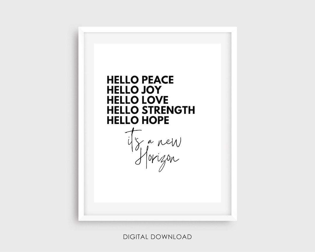 Hello Peace, Hello Joy, Hello Love - It's a New Horizon - Fear is Not ...