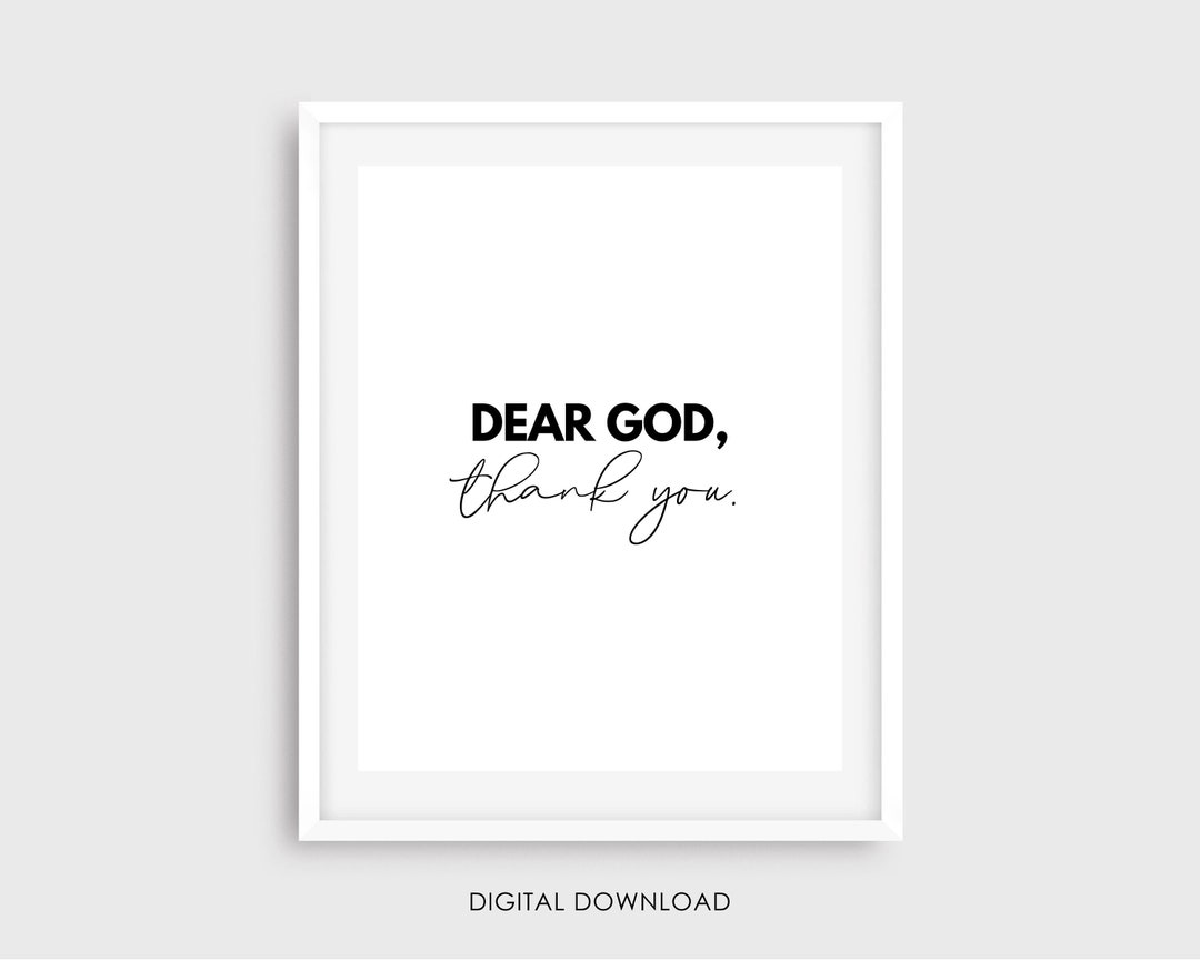 Dear God, Thank You - Christian Wall Art - Sunday School Decor ...