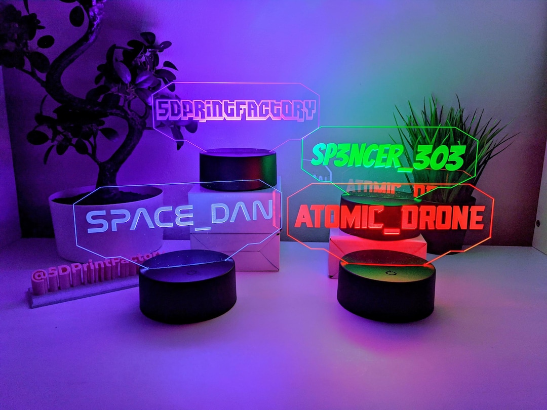 Personalized Gamertag LED Sign: Custom RGB Gaming Light - Etsy