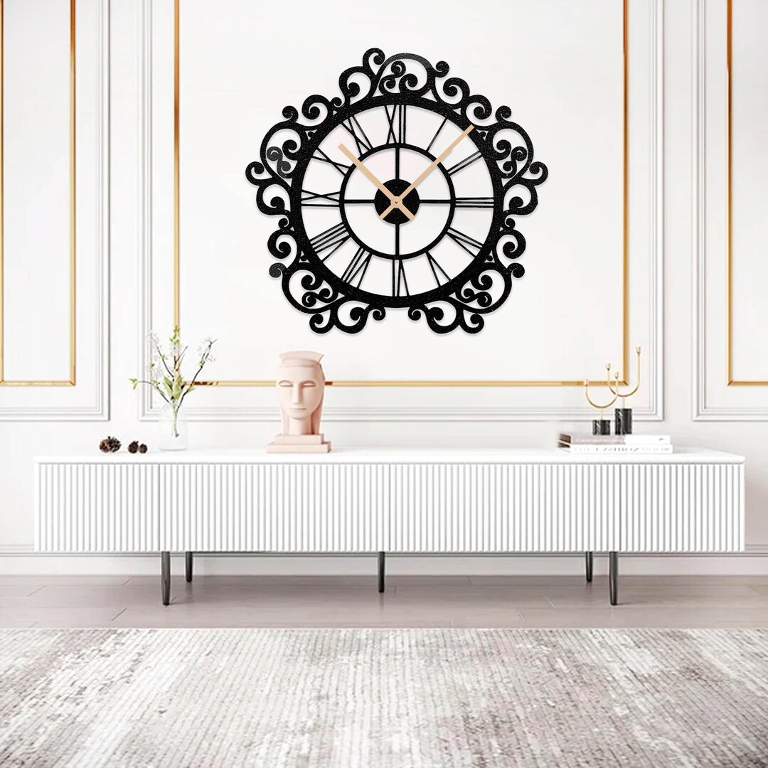 Modern Wall Clock, Minimalist Metal Wall Clock, Unique Wall Clock ...