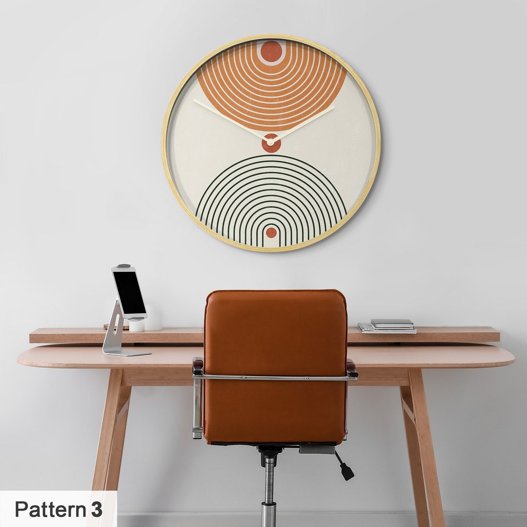 Boho Wall Art Clock, Oversized Wood Wall Clock, Mcm Wall Clock ...