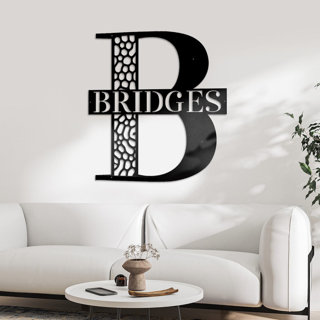 Custom Metal Signs Monogram Wall Decor Metal Wall Art Last Name Sign ...