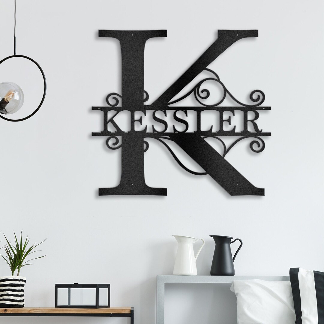Custom Metal Signs Monogram Wall Decor Metal Wall Art Last Name Sign ...