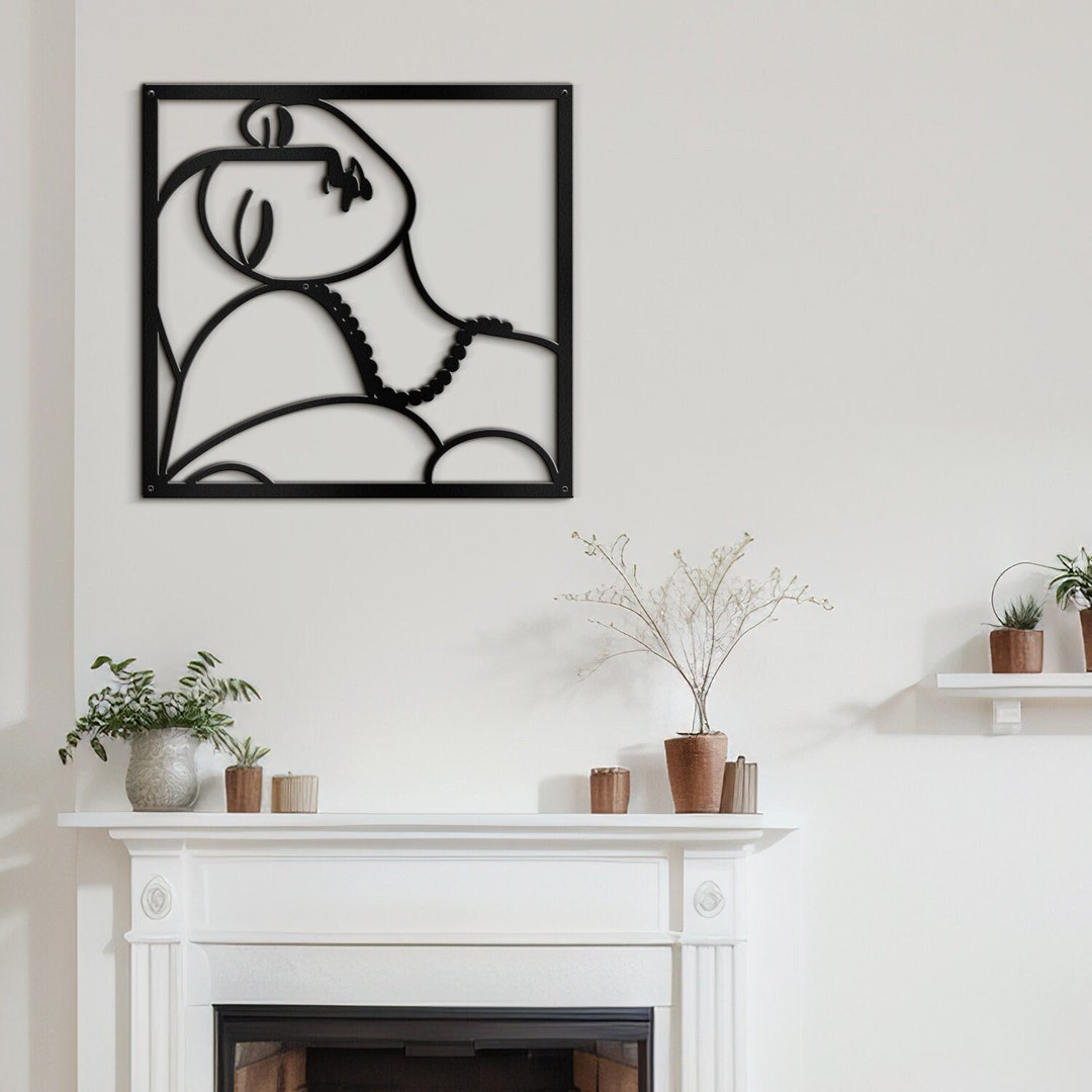 Woman Metal Bathroom Wall Decor, Metal Wall Art, Modern Minimalist Wall ...