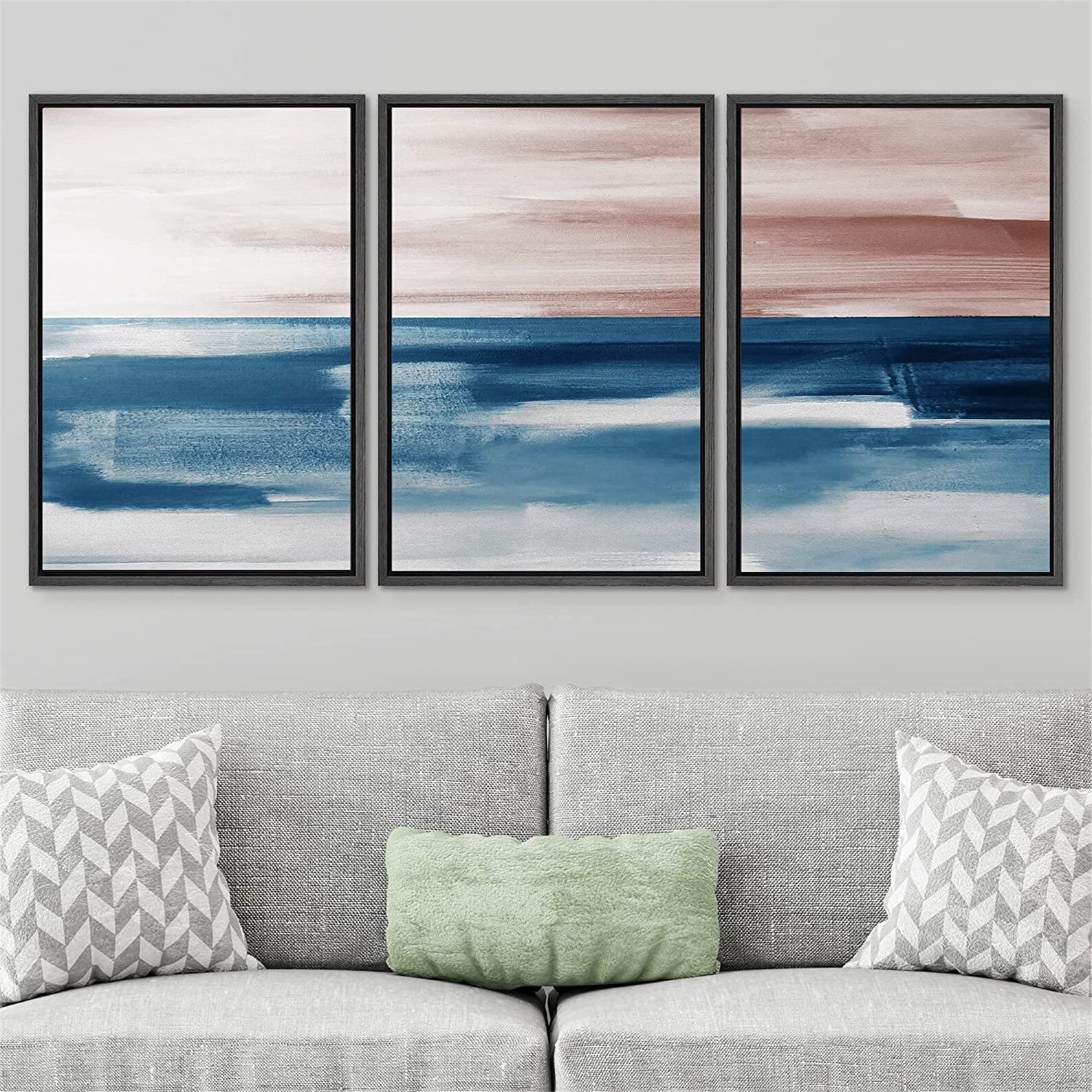 Signwin 3 Piece Framed Canvas Wall Art Abstract Landscape Canvas Prints ...