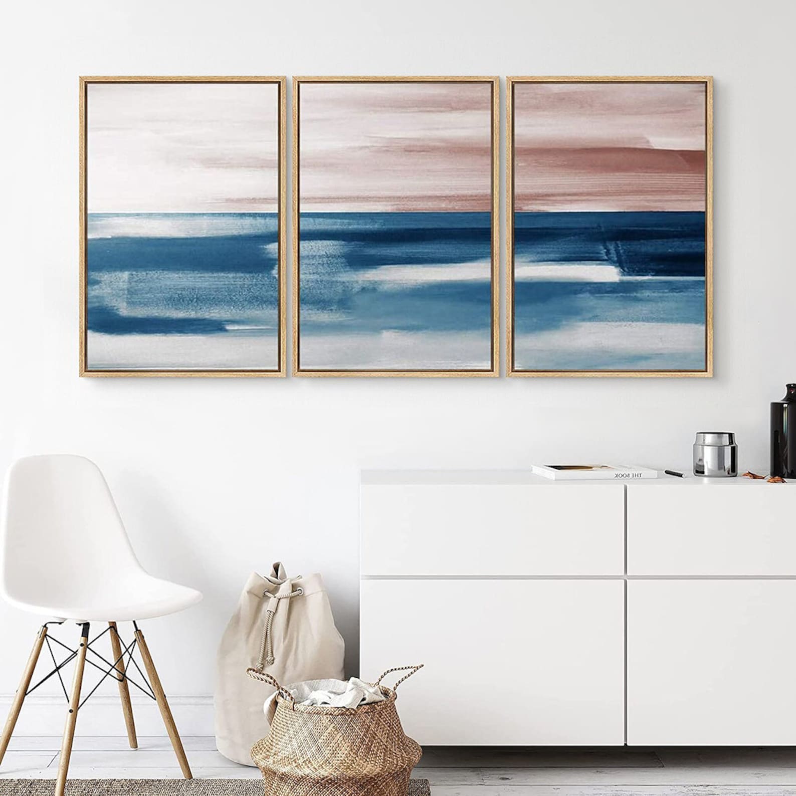 Signwin 3 Piece Framed Canvas Wall Art Abstract Landscape Canvas Prints ...