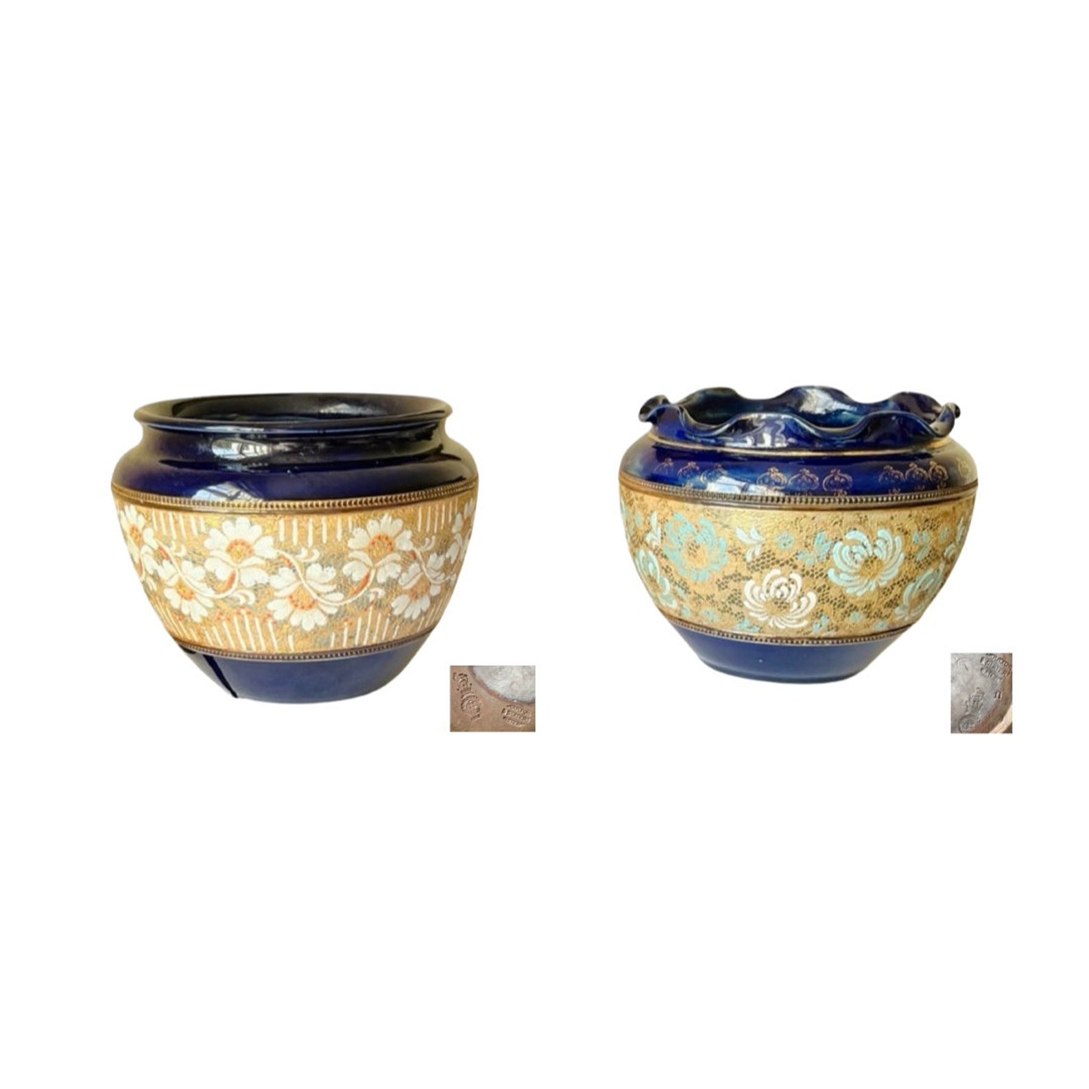 1900s Royal Doulton Lambeth Art Pottery Studio Jardinieres, Aesthetic ...