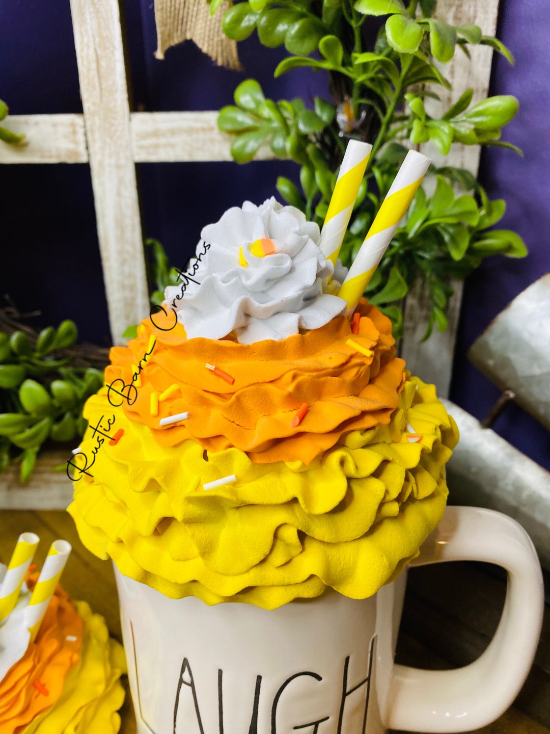 Halloween Mug Topper Candy Corn Mug Topper Fall Mug Topper - Etsy