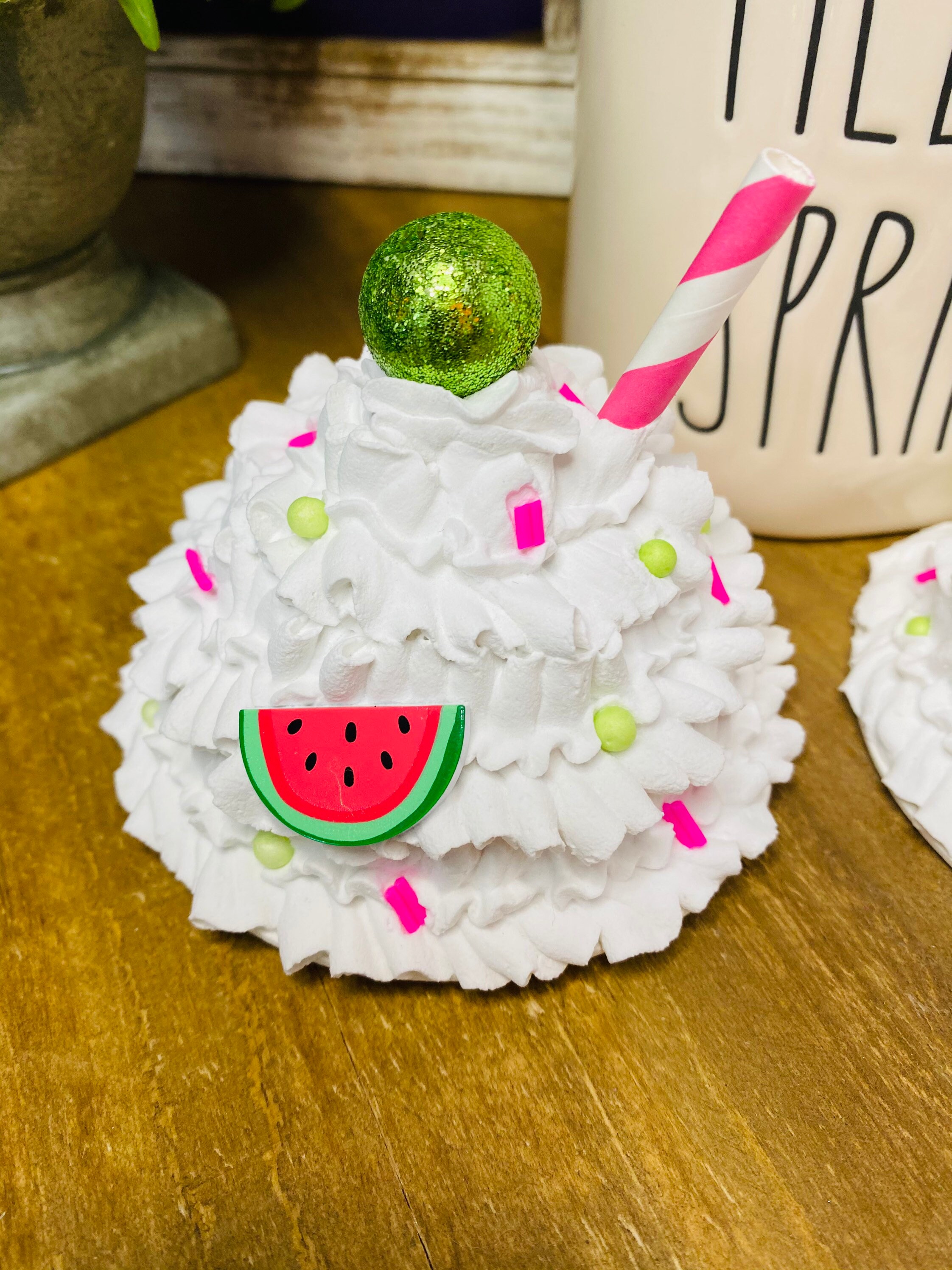 Watermelon mug topper faux mug topper faux watermelon mug | Etsy