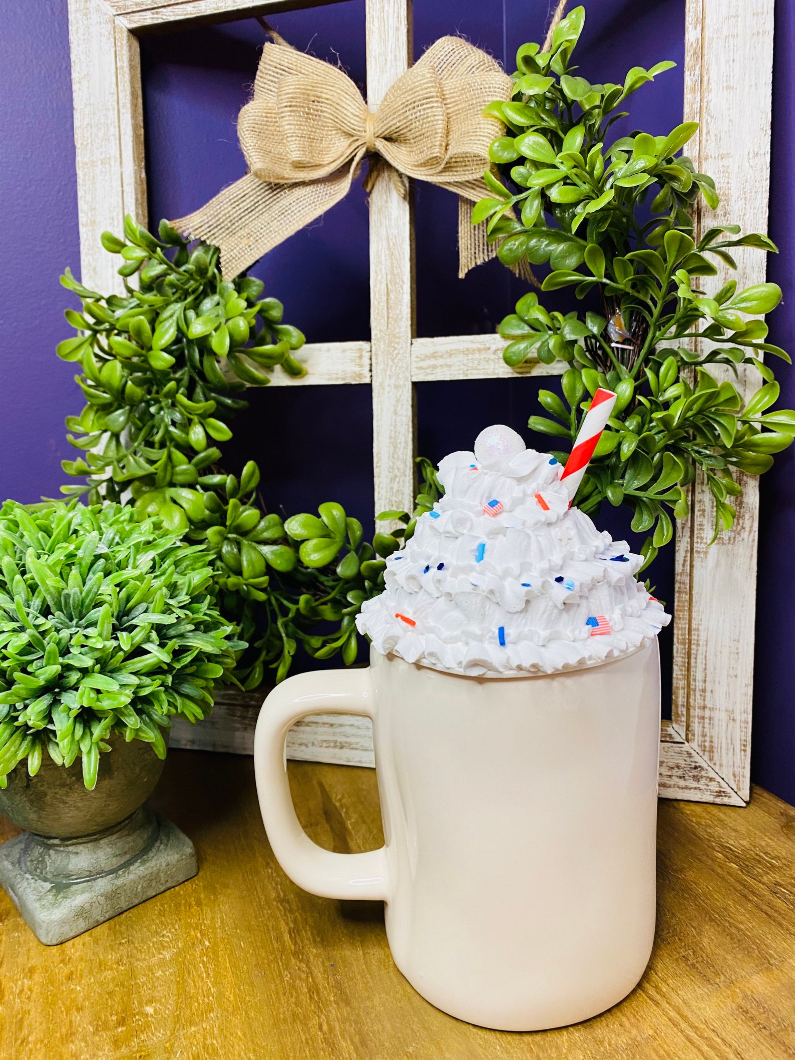 Patriotic Mug Topper Faux Patriotic Mug Topper Gift for Mom - Etsy