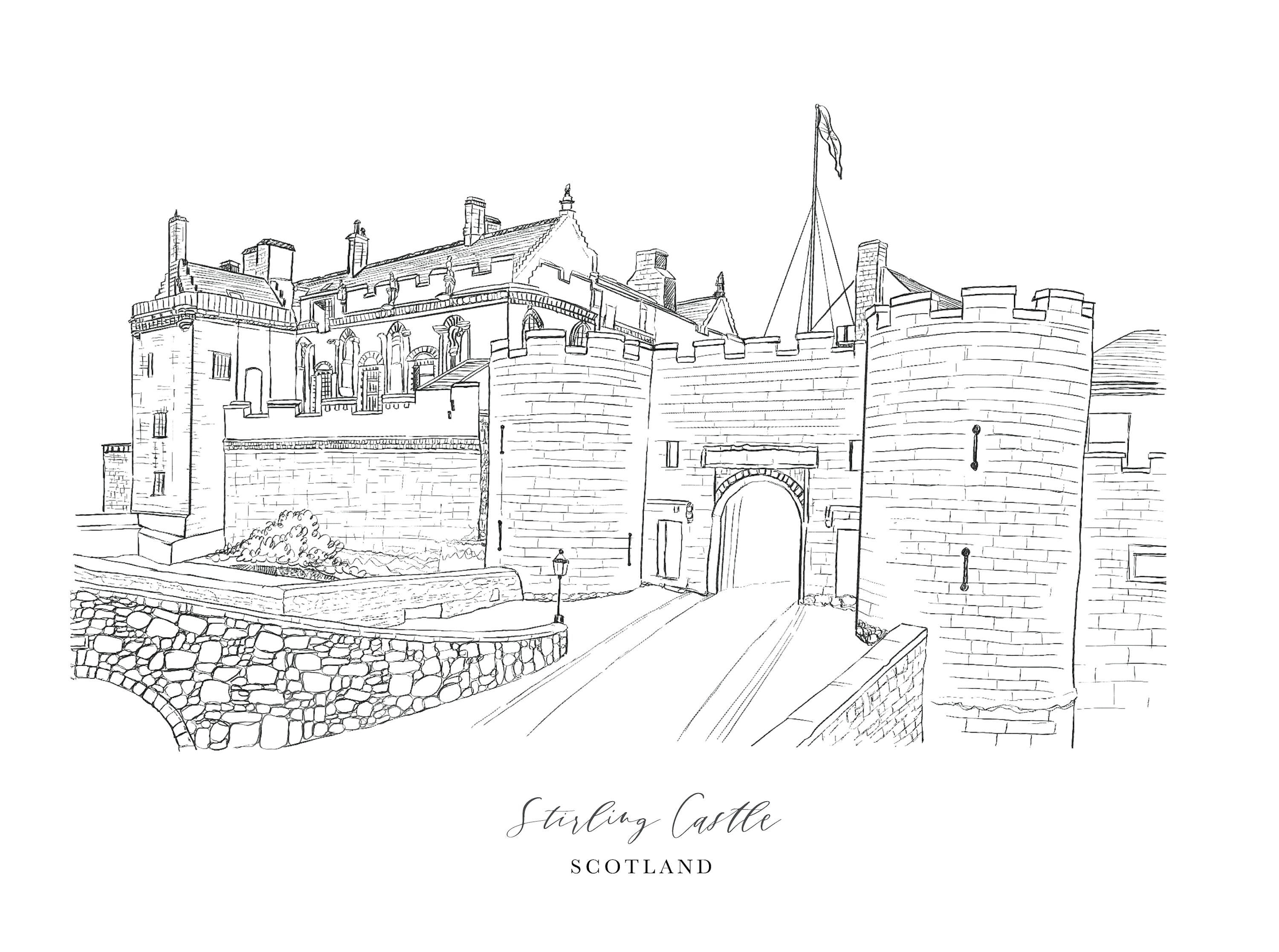 STIRLING CASTLE, SCOTLAND, Scotland Castle, Scottish Castle, Digital ...