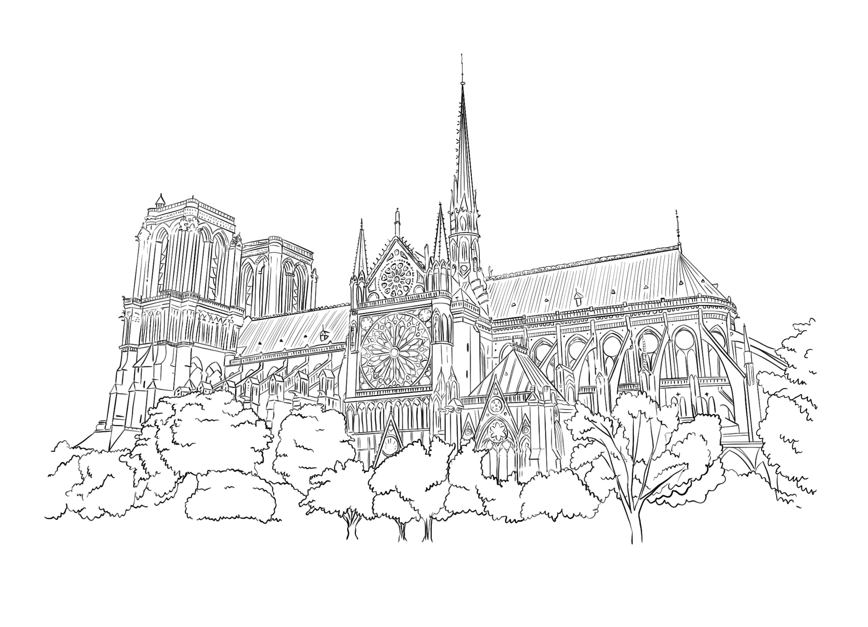 NOTRE DAME CATHEDRAL, Notre Dame, Paris, France, Church, Digital ...