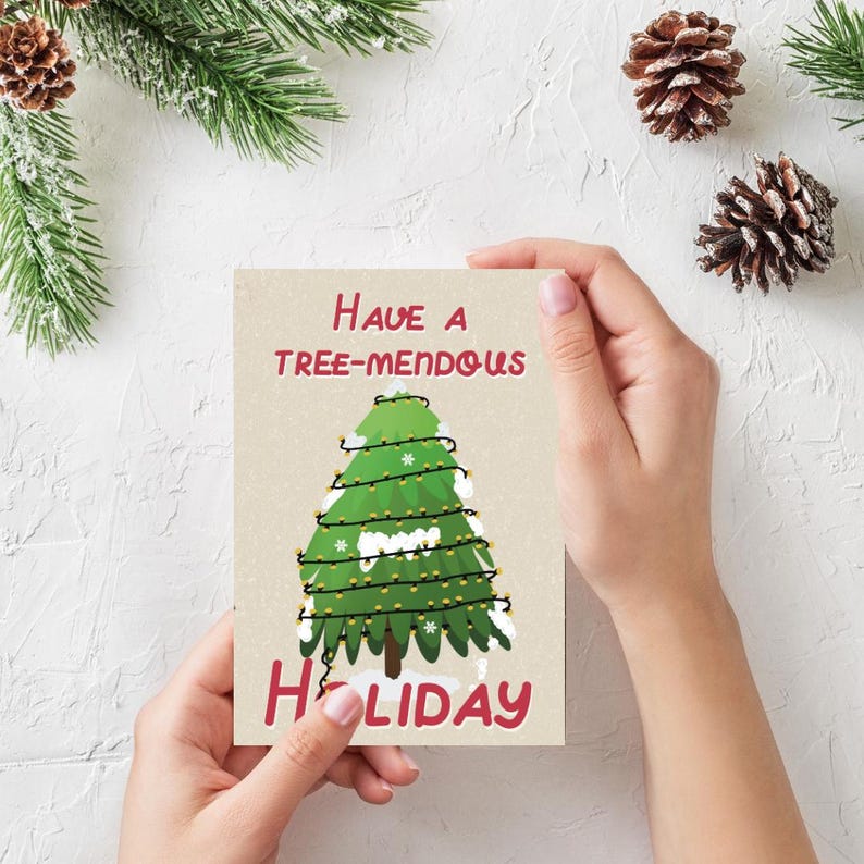 Handmade Christmas Cards Have a Tree-mendous Holiday Punny Christmas ...