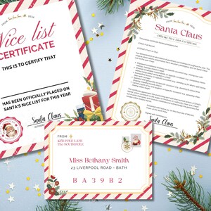 Christmas Santa Letter Nice List Certificate Printable Xmas Keepsake ...