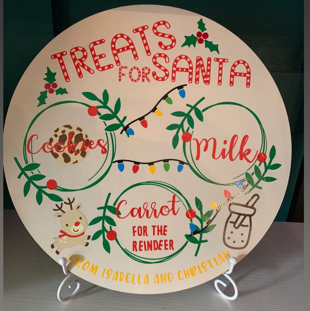 Personalized Santa Cookie and Milk Tray, Cookie Tray, Christmas Decor ...