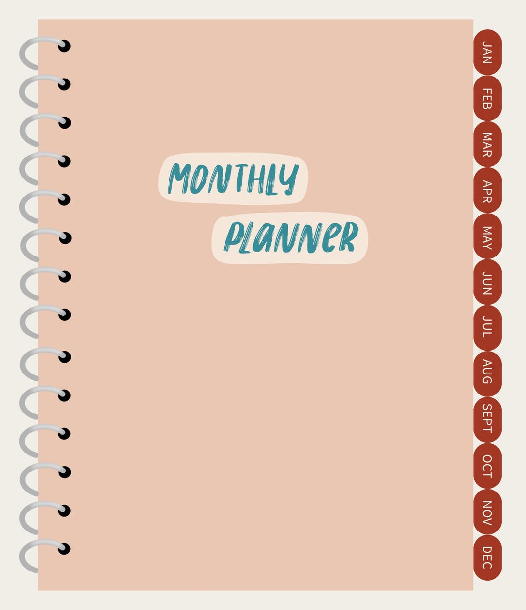 DIGITAL PLANNER I Monthly Planner I Hyperlinked Tabs I Simple I ...