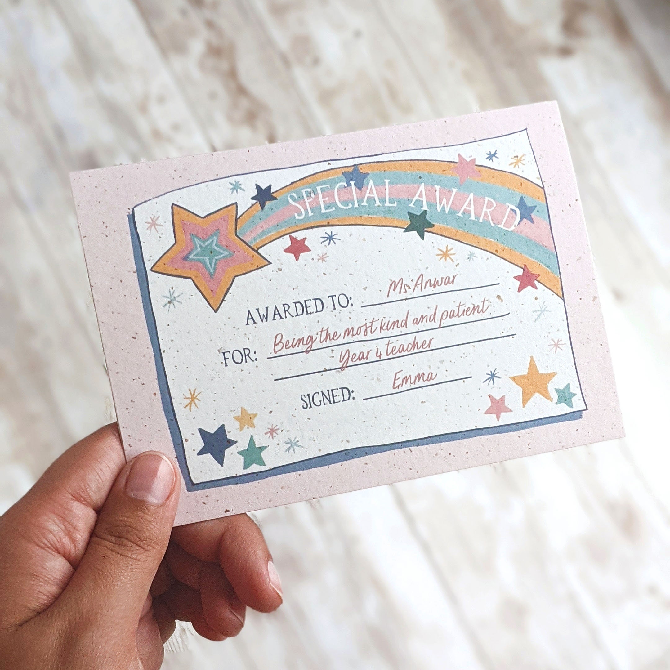 Blank Special Award Certificate Card Congratulations Well - Etsy UK