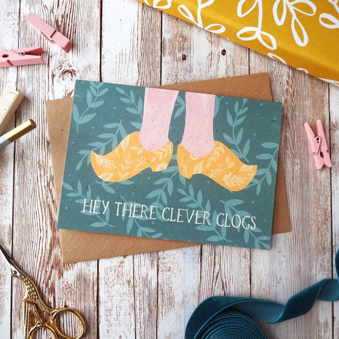 Hey There Clever Clogs | Congratulations Card | Graduation New Job Exam ...