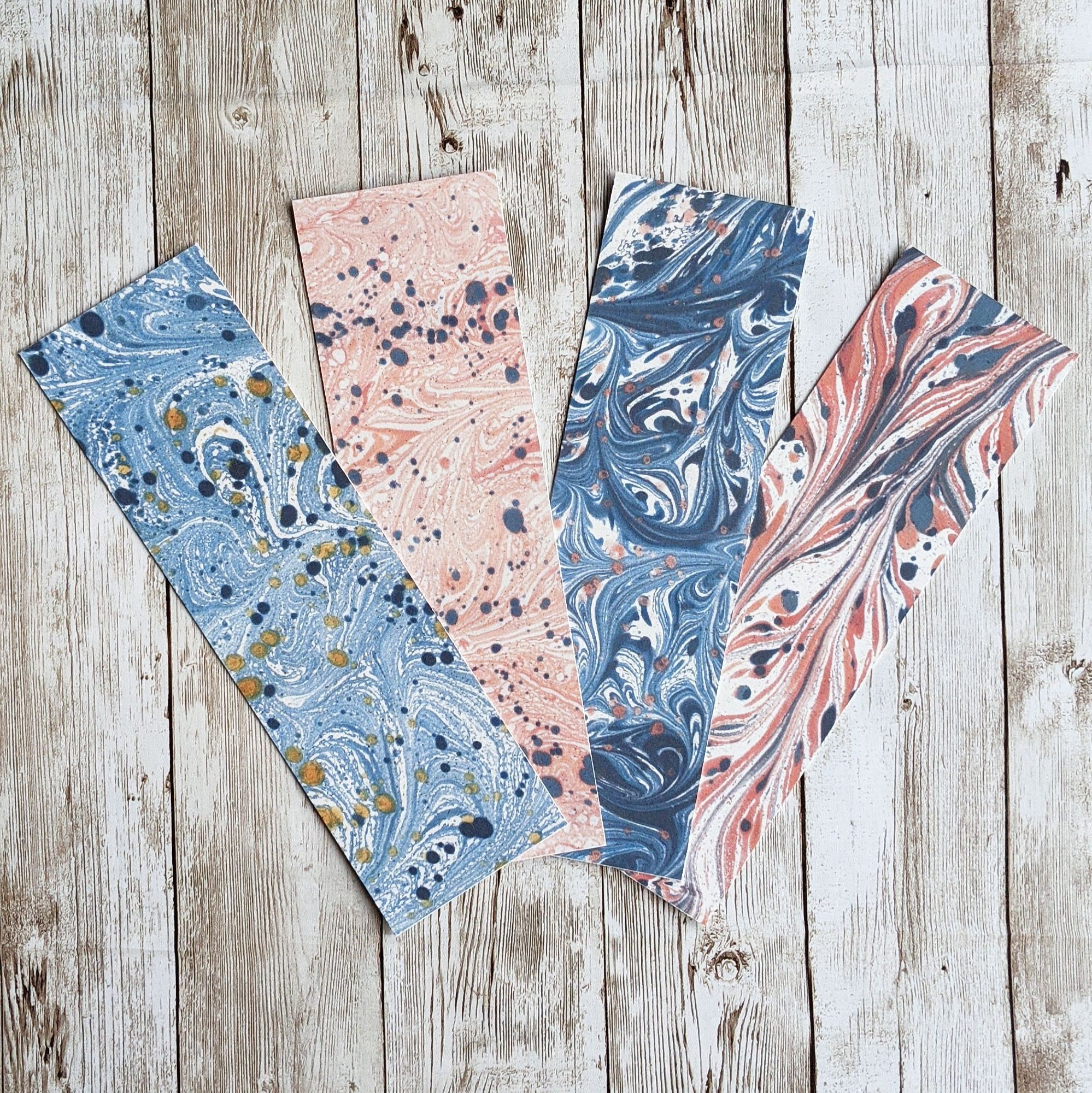 Marbled Bookmarks Set of 4 Eco Friendly Plastic Free - Etsy UK