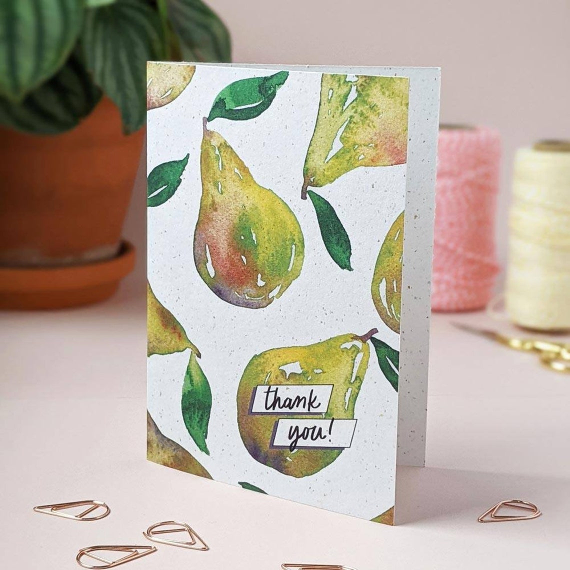 Fruit Thank You Cards Pack of 4 Figs Peaches Pears Kiwis - Etsy