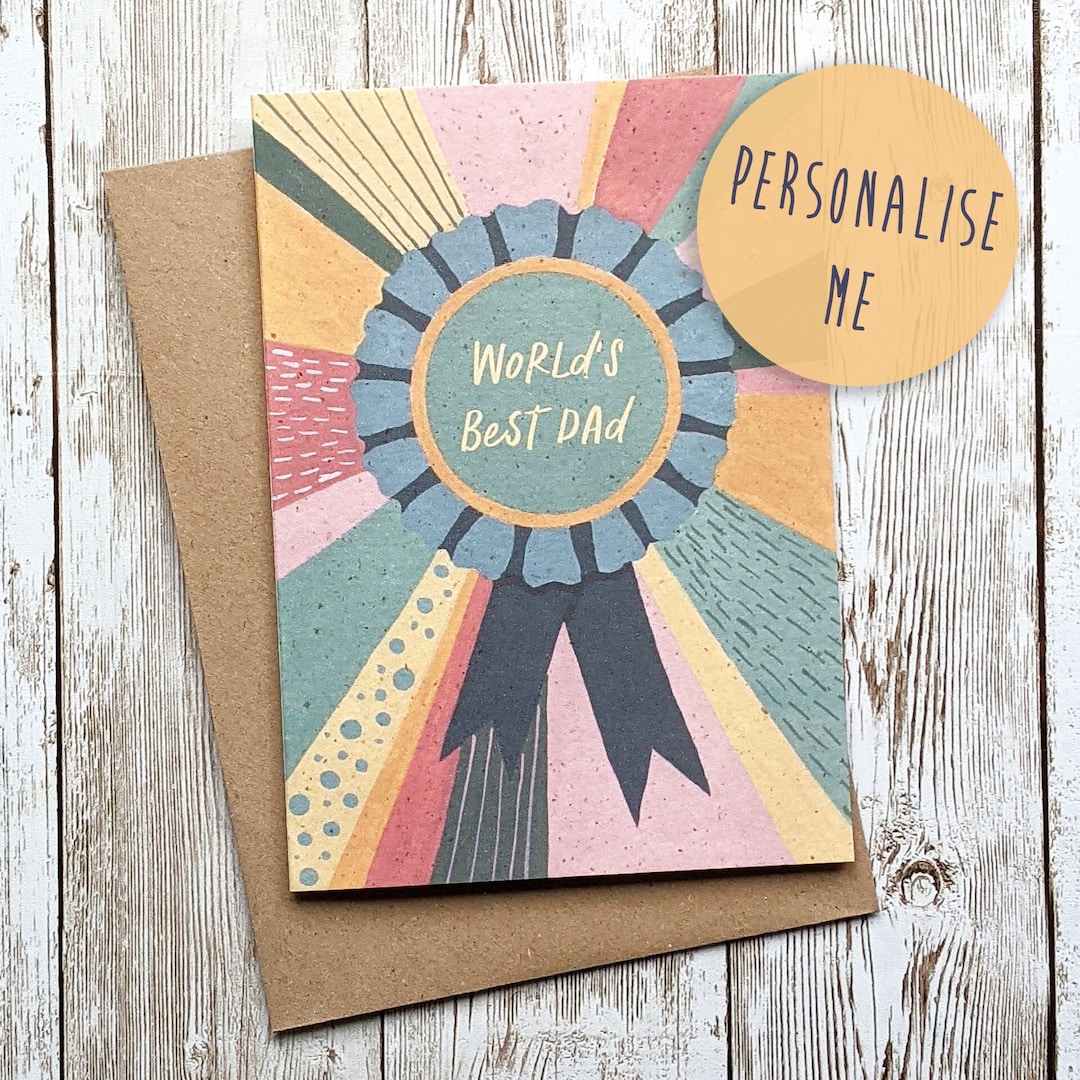 Personalised Rosette Card | World's Best Dad Rosette | Customised Well ...
