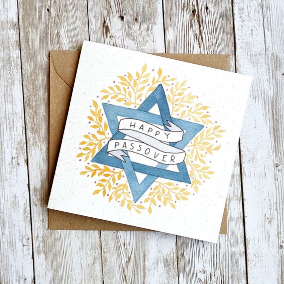 Happy Passover Card Jewish Holiday Card Pesach Hand | Etsy