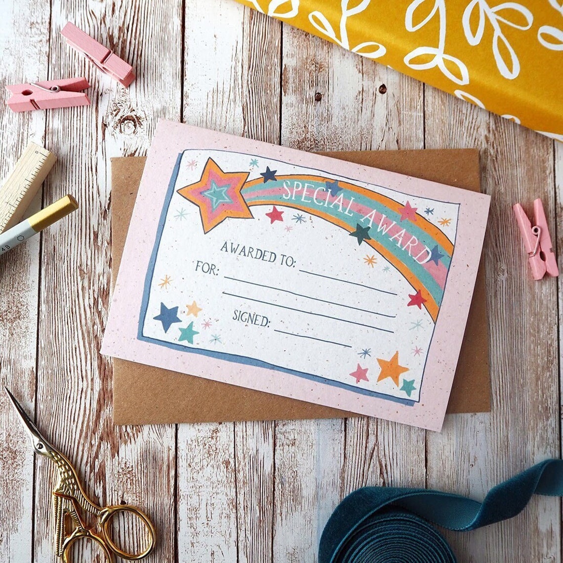 Blank Special Award Certificate Card Congratulations Well - Etsy UK