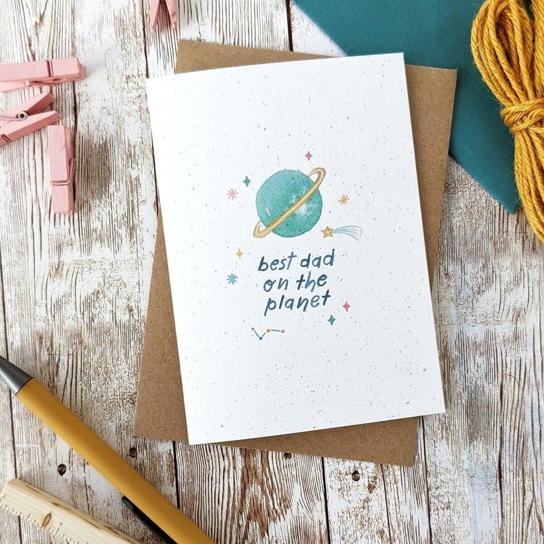 Best Dad on the Planet Card | Father's Day Card | Space Stars Design ...